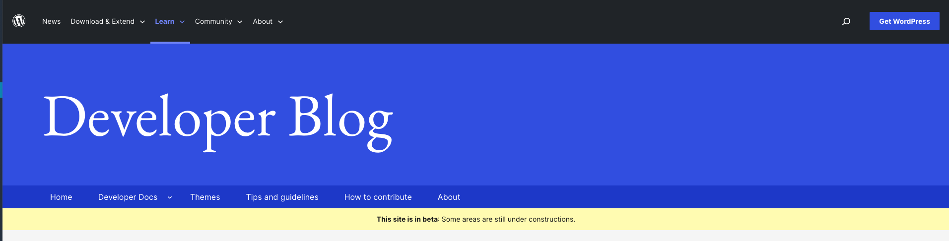Navigation and Header · Issue #24 · WordPress/wporg-developer-blog · GitHub