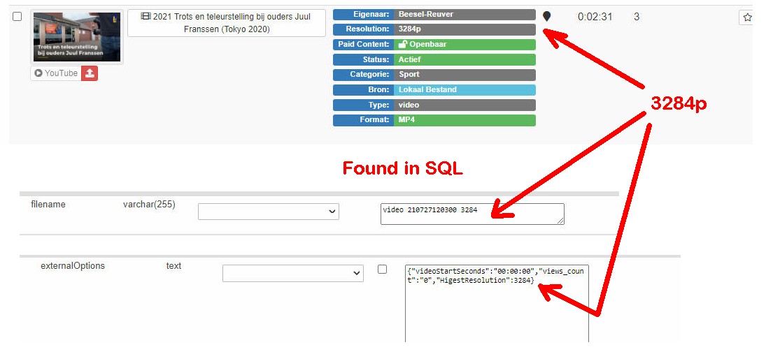 Found many wrong video-resolutions in SQL made from last 4 chars video ...