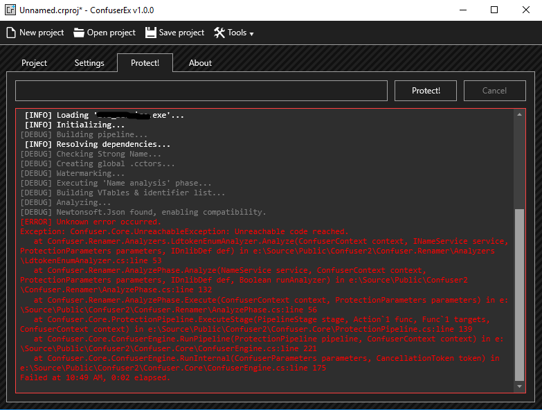 [ERROR] Unknown error occurred. · Issue #663 · yck1509/ConfuserEx · GitHub