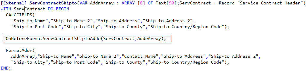 Event Request Codeunit 365 Format Address Onbeforeformatservcontractshiptoaddr · Issue 34