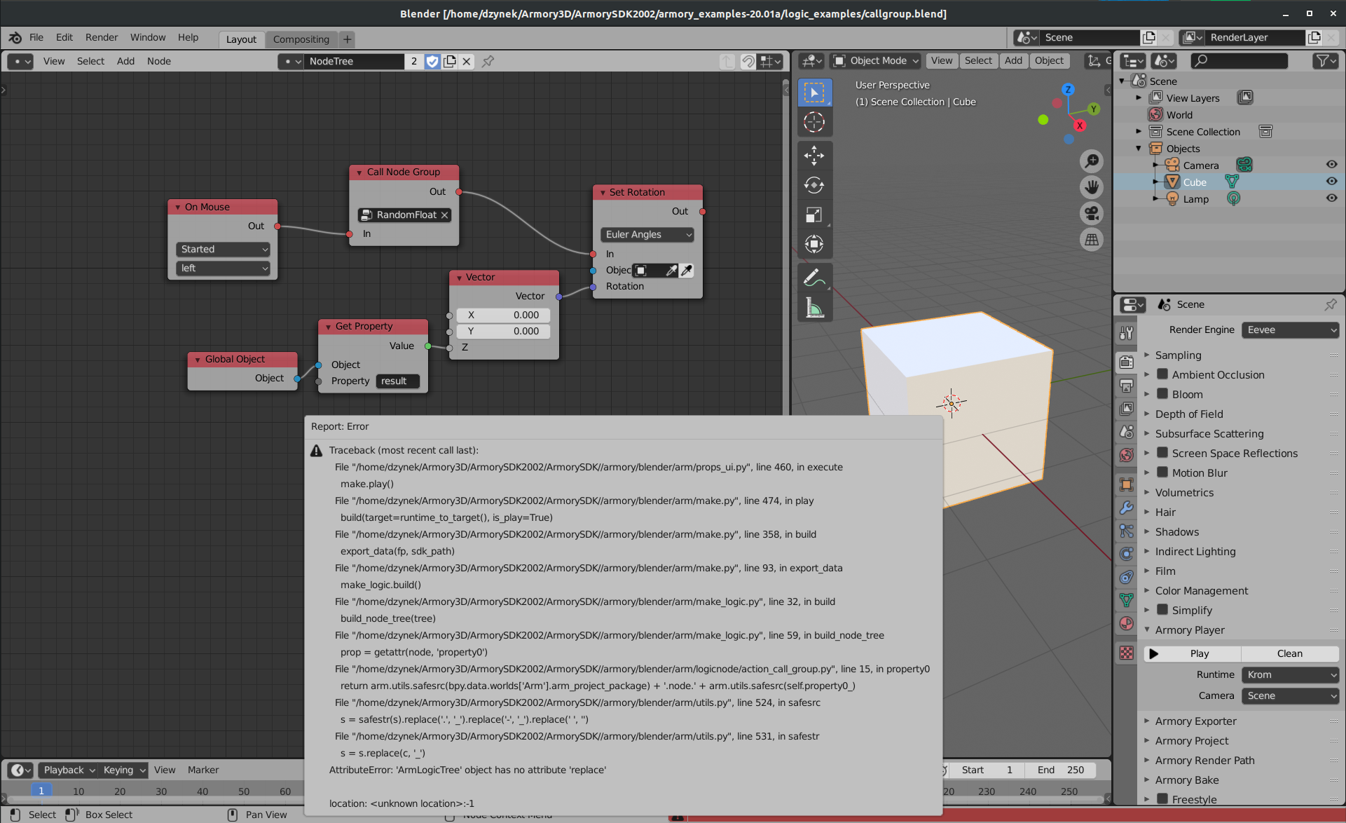 Logic Call Node Group error - not work · Issue #1576 · armory3d/armory · GitHub