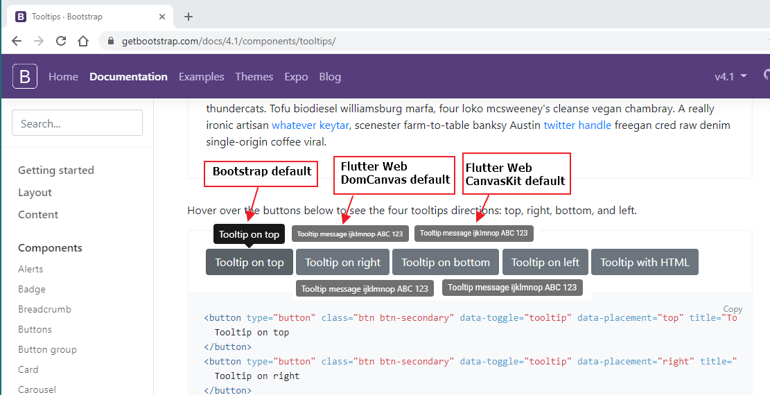 Default tooltip style is not legible on desktop and web builds with ...