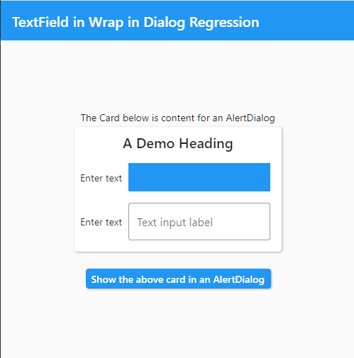 [regression] TextField in a Wrap in AlertDialog crash · Issue #71687 · flutter/flutter · GitHub