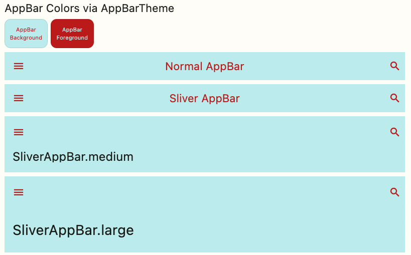 SliverAppBar.large and SliverAppBar.medium do not use foreground color · Issue #110951 · flutter ...