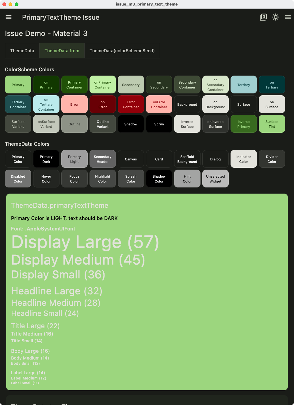 Wrong Contrast Color on `ThemeData.primaryTextTheme` in Dark Mode · Issue #118146 · flutter ...