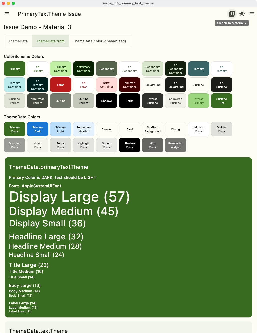 Wrong Contrast Color on `ThemeData.primaryTextTheme` in Dark Mode · Issue #118146 · flutter ...