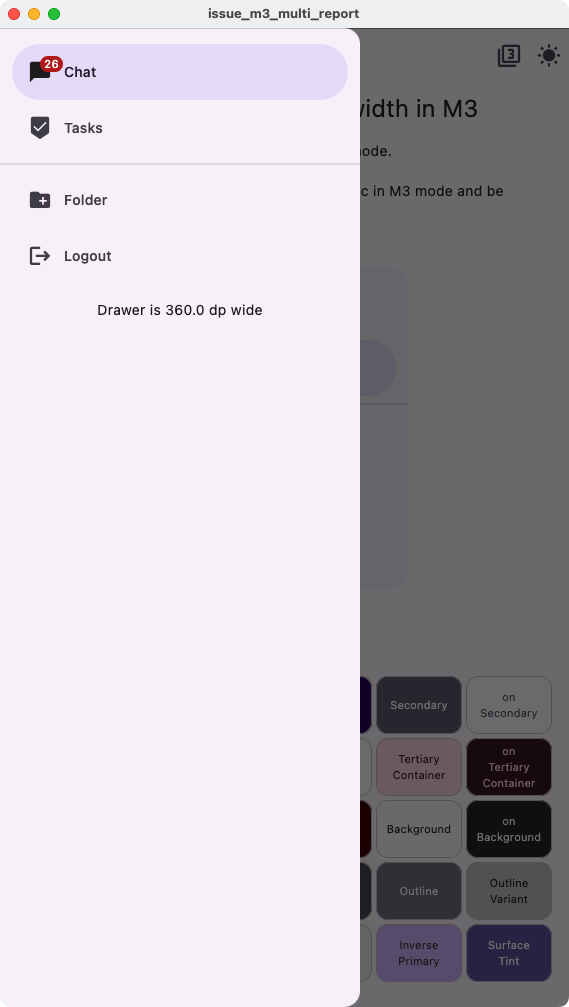 Material3 Spec Navigationdrawer Has Wrong Width · Issue 123380 · Flutterflutter · Github