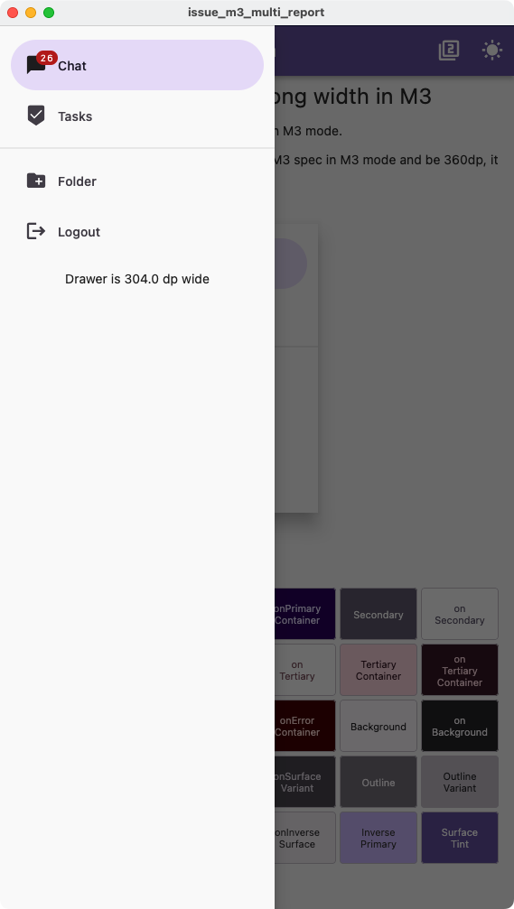 Material3 Spec Navigationdrawer Has Wrong Width · Issue 123380 · Flutterflutter · Github