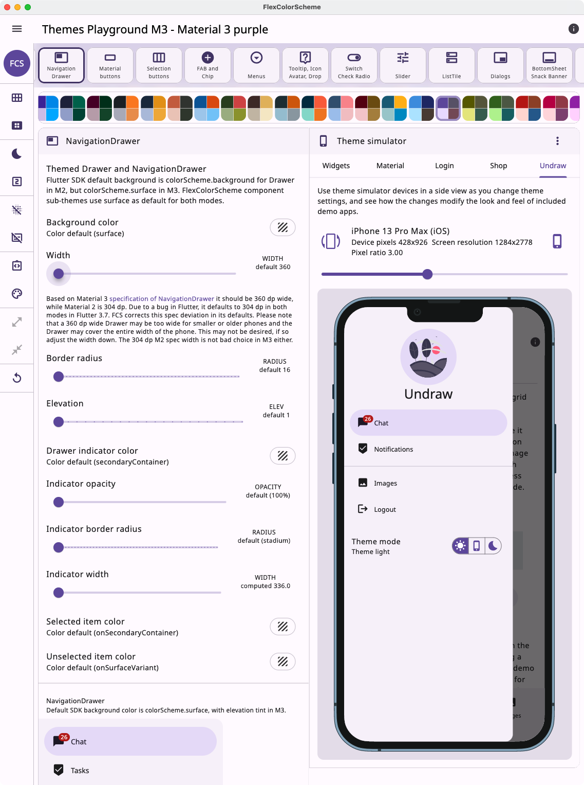 [Material3 spec] NavigationDrawer has wrong width · Issue #123380 · flutter/flutter · GitHub