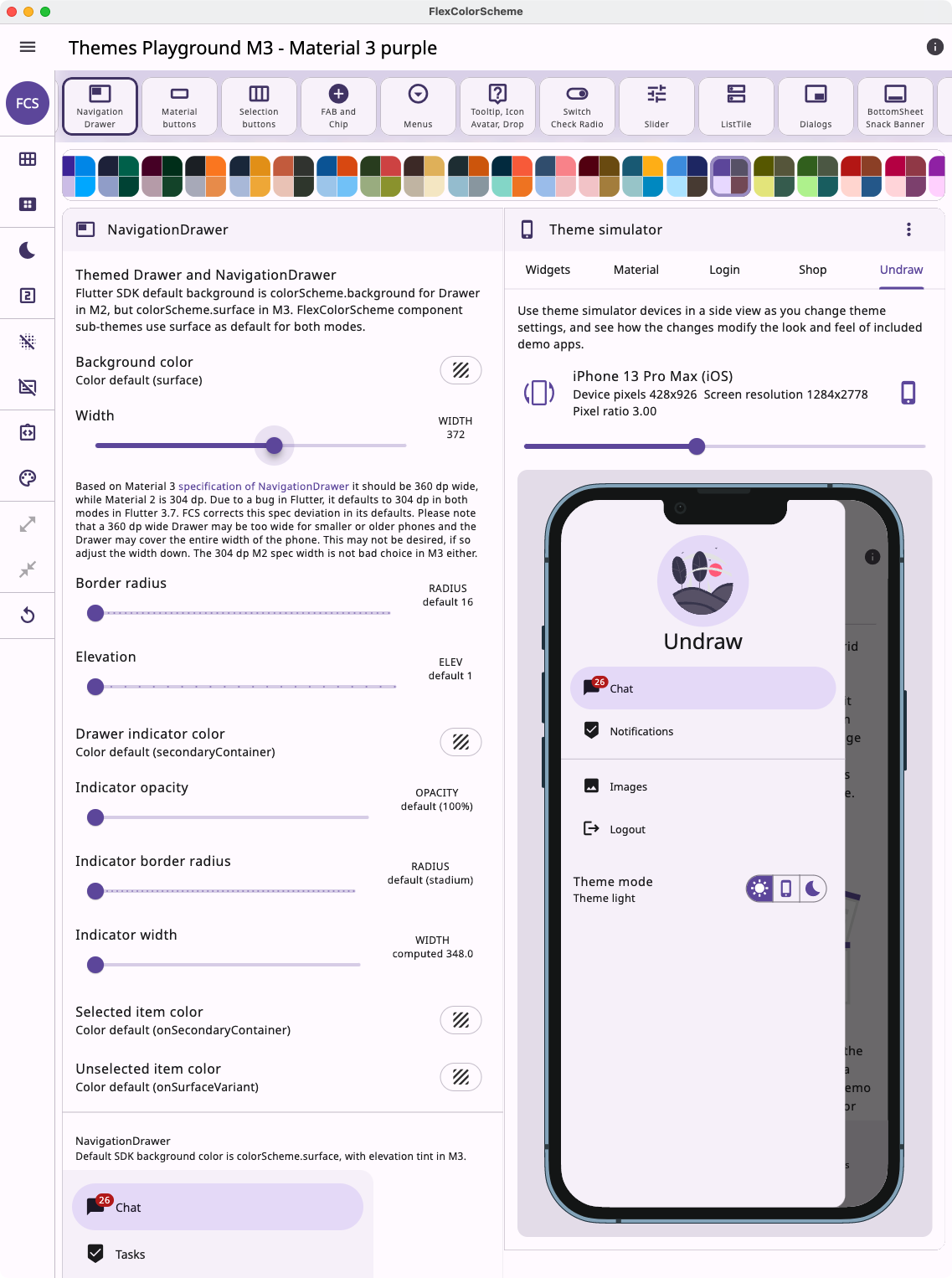 [Material3 spec] NavigationDrawer has wrong width · Issue #123380 · flutter/flutter · GitHub