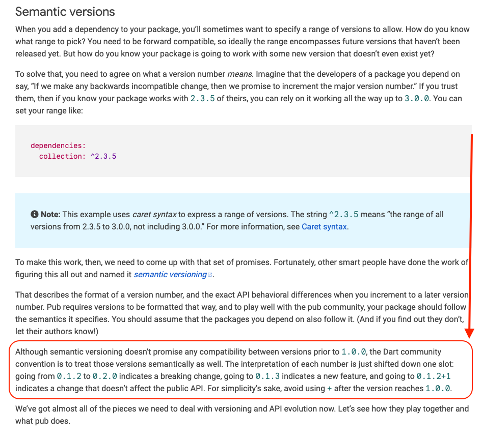 [material-color-utilities] Dart - Consider respecting SemVer AND pub Dart version conventions ...