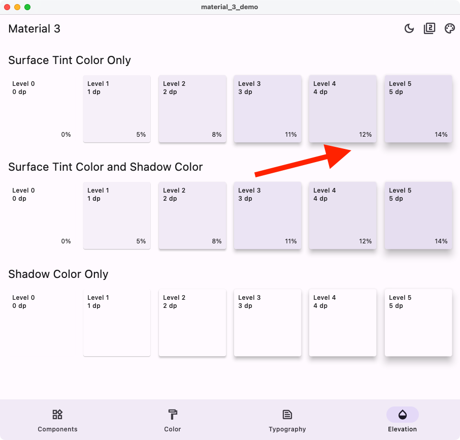 Material3demo Surface Tint Color Only Has Shadow · Issue 1751 · Fluttersamples · Github