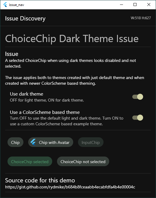 Choicechip When Selected Looks Disabled When Using A Dark Theme · Issue 65663 · Flutter