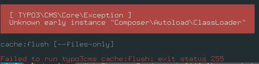 Unknown early instance "Composer\Autoload\ClassLoader" · Issue #22 · evoWeb/extender · GitHub
