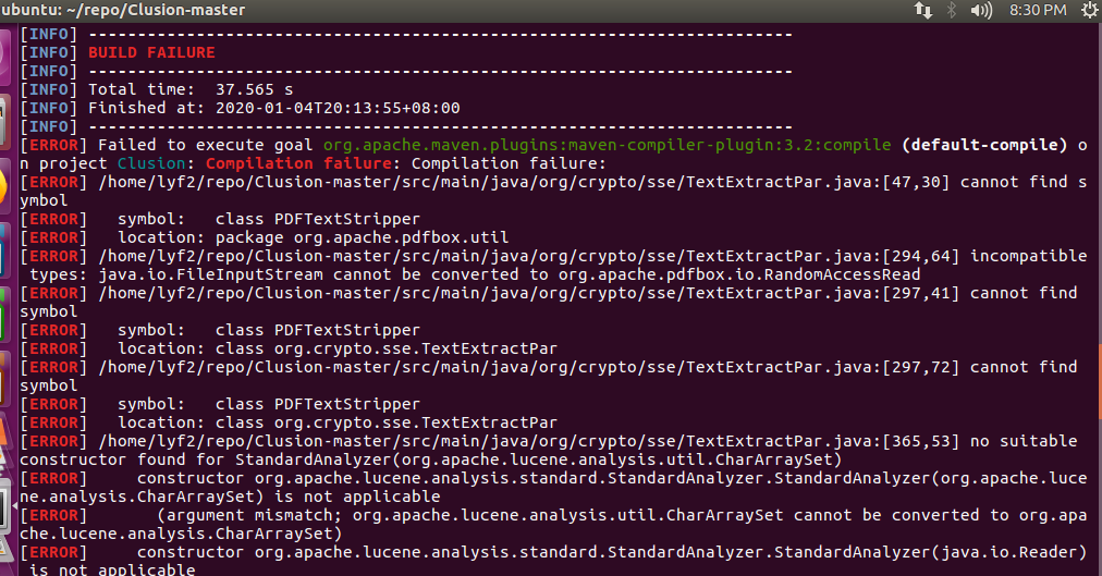 error when building the jar · Issue #16 · encryptedsystems/Clusion · GitHub