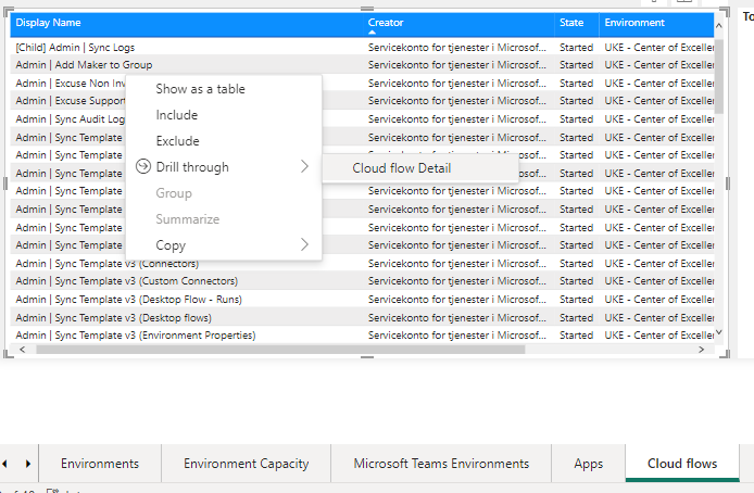 [CoE Starter Kit - BUG] Drill through-option missing from Apps-page in Power BI dashboard ...
