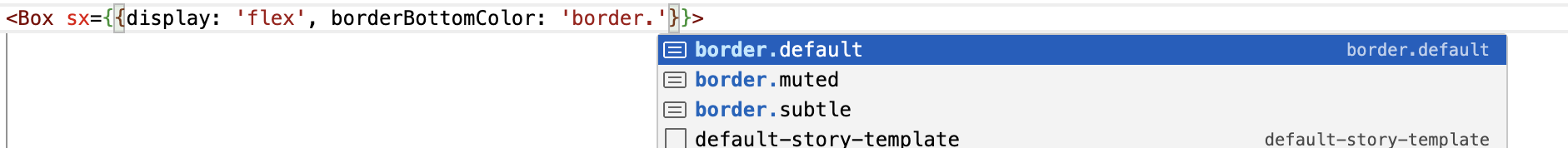 TypeScript: Primer colors are not included in typeahead for `border*Color` properties in `sx ...