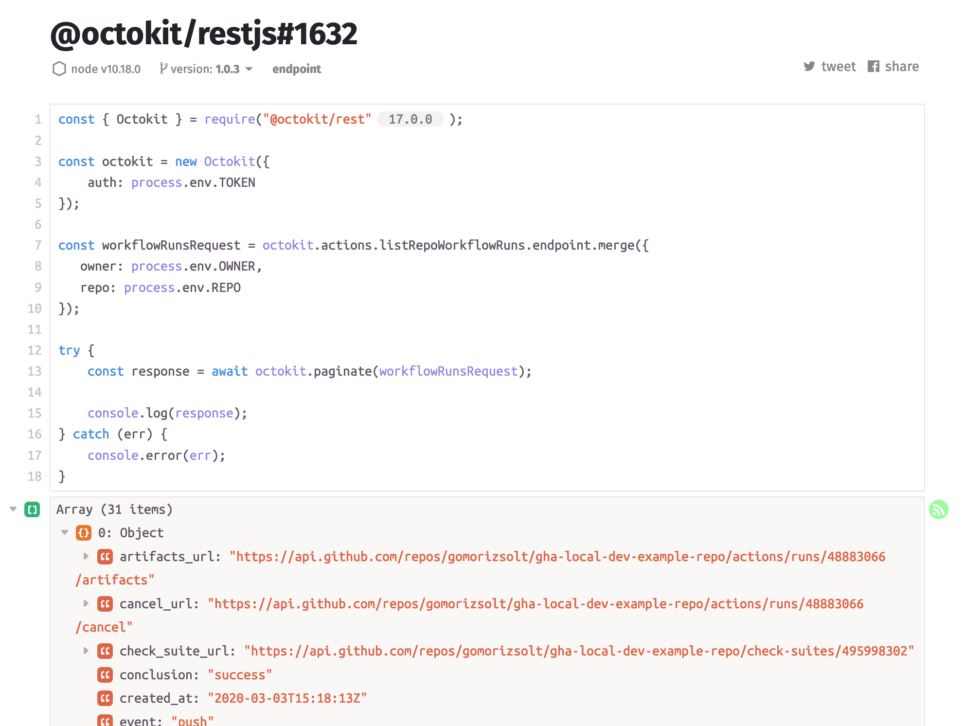 `listRepoWorkflowRuns()`: response is no longer flattened after the 1st page · Issue #1632 ...