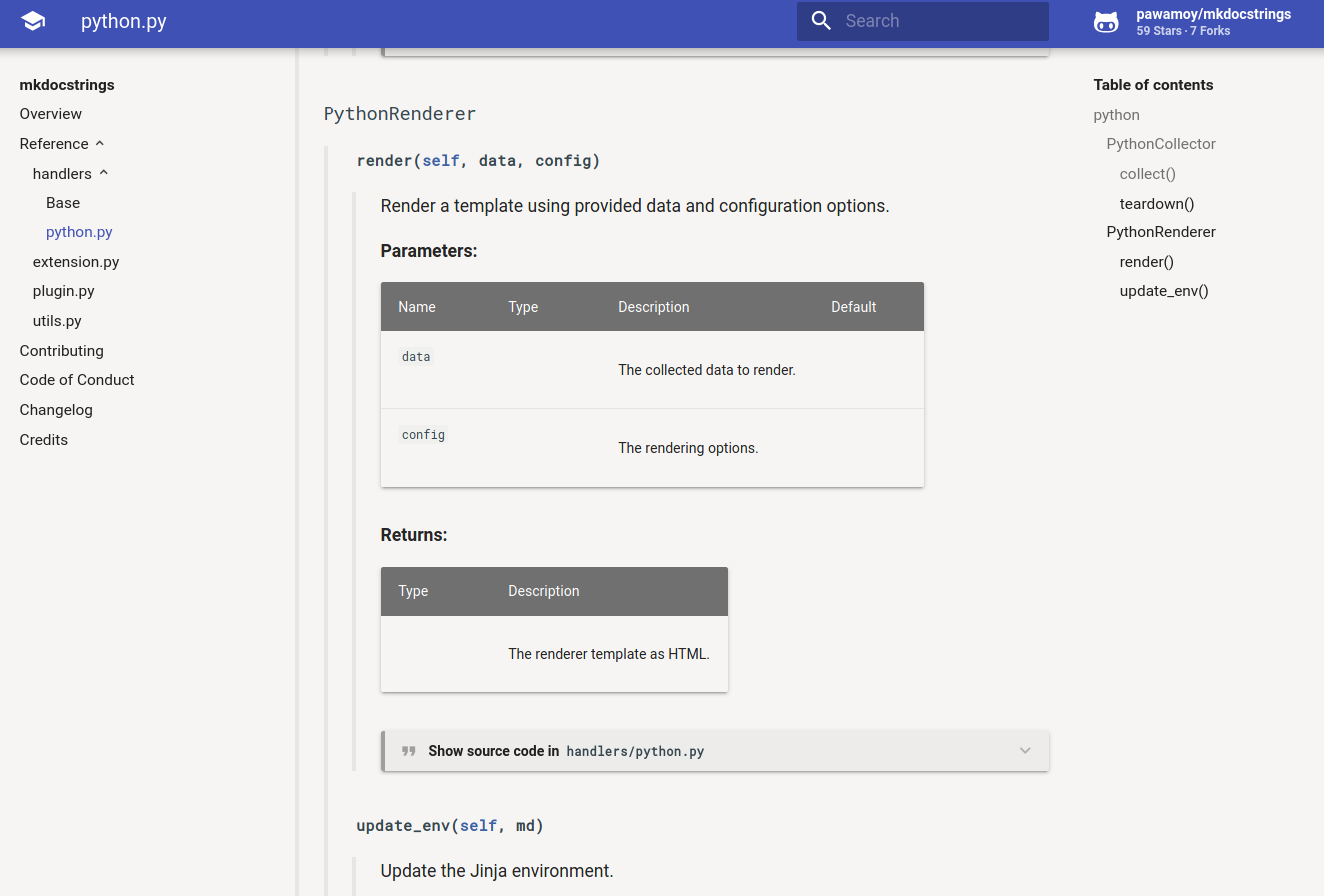 "Show source code in..." should be more subtle · Issue #35 · mkdocstrings/mkdocstrings · GitHub