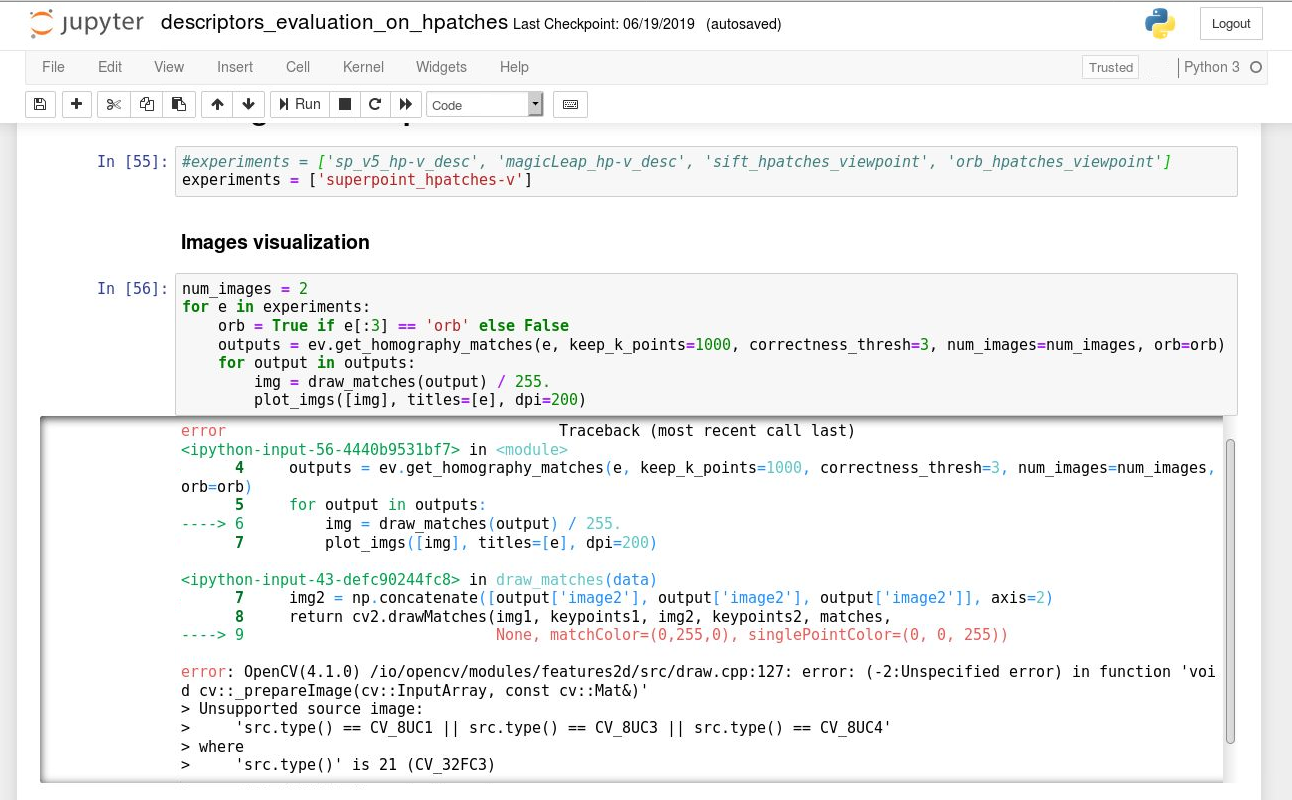 About The 7th Step Some Problem In Notebooksdescriptorsevaluationonhpatchesipynb · Issue