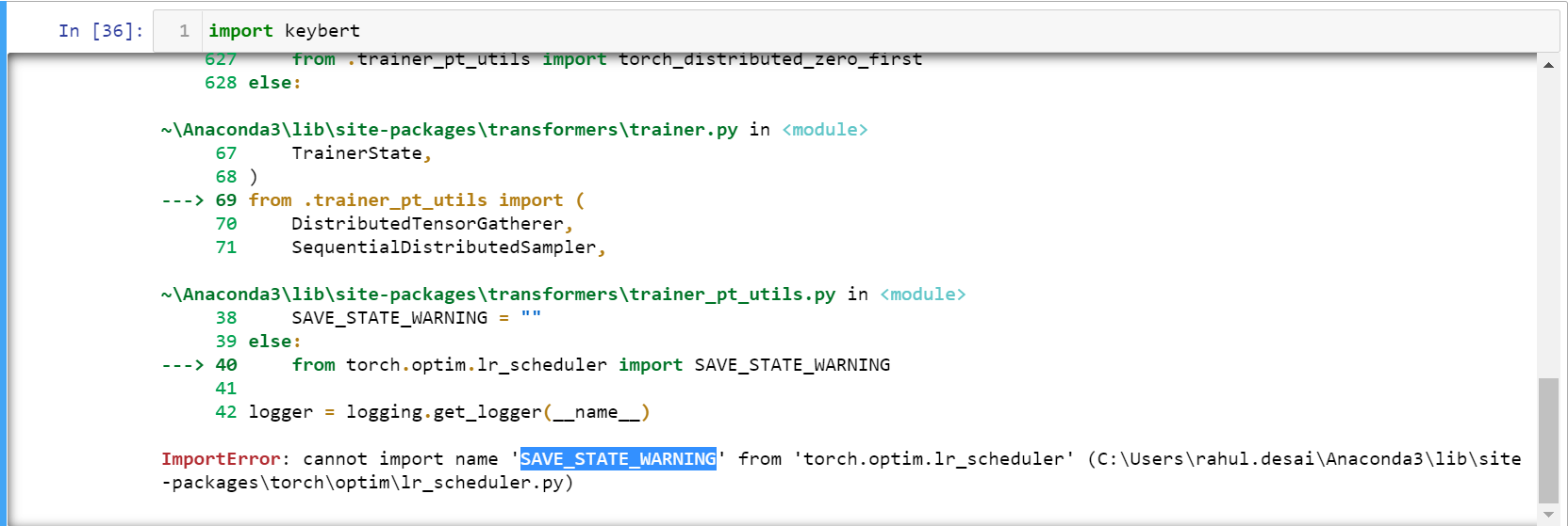 ImportError: cannot import name 'SAVE_STATE_WARNING' · Issue #38 · MaartenGr/KeyBERT · GitHub