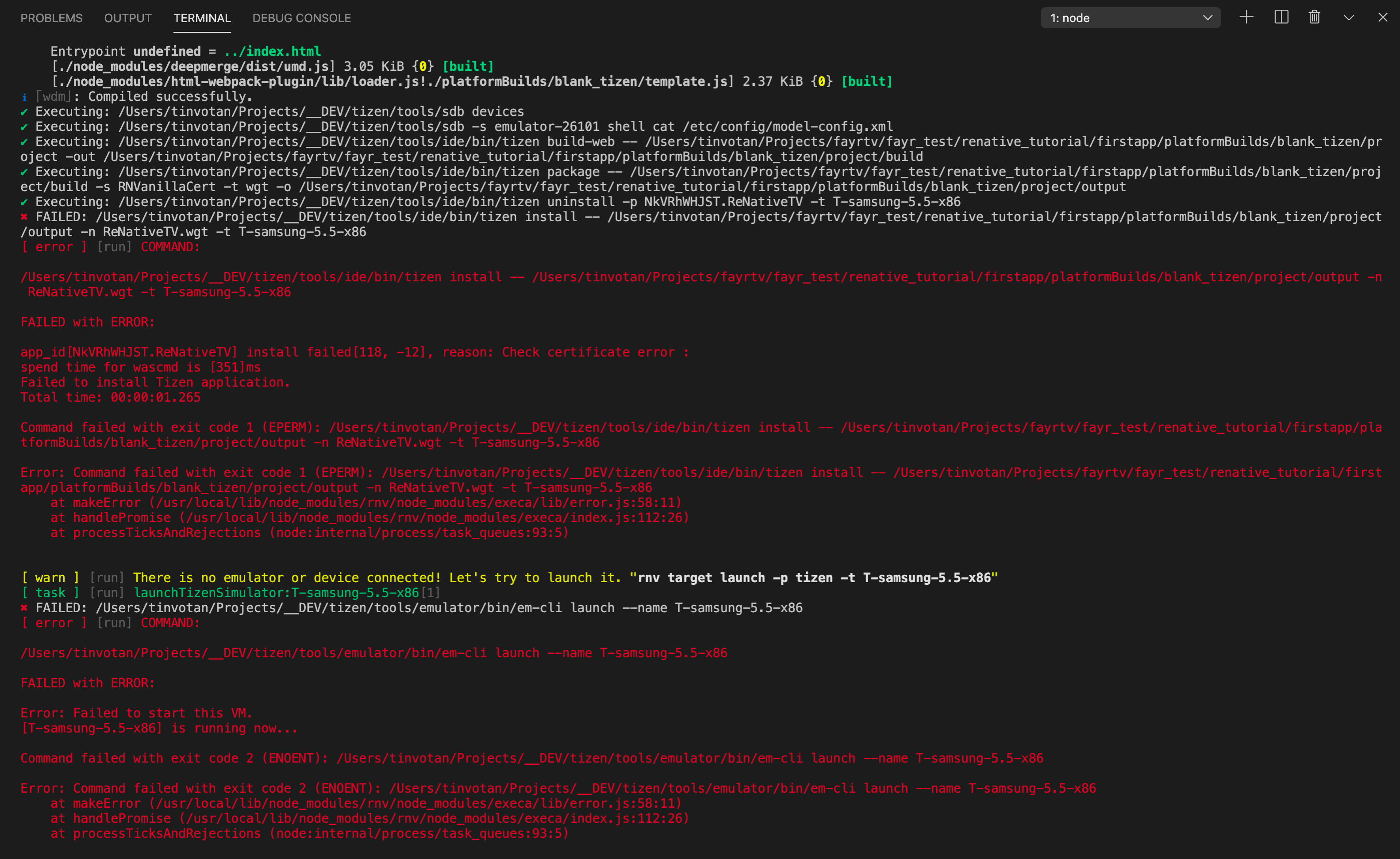 Error When Running The Renative Template Hello World · Issue 624