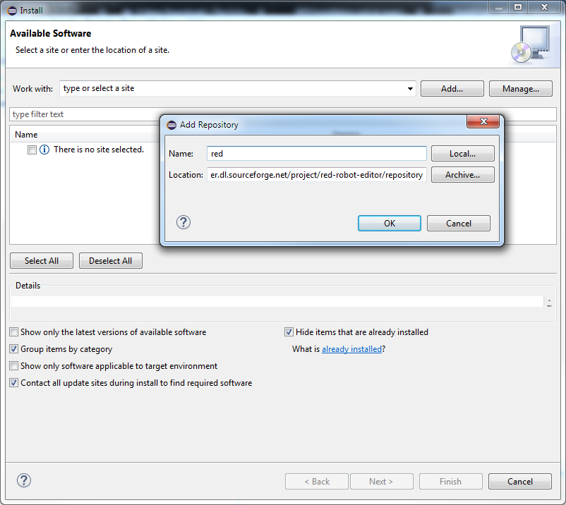 Install fails with: No repository found at http://master.dl.sourceforge ...