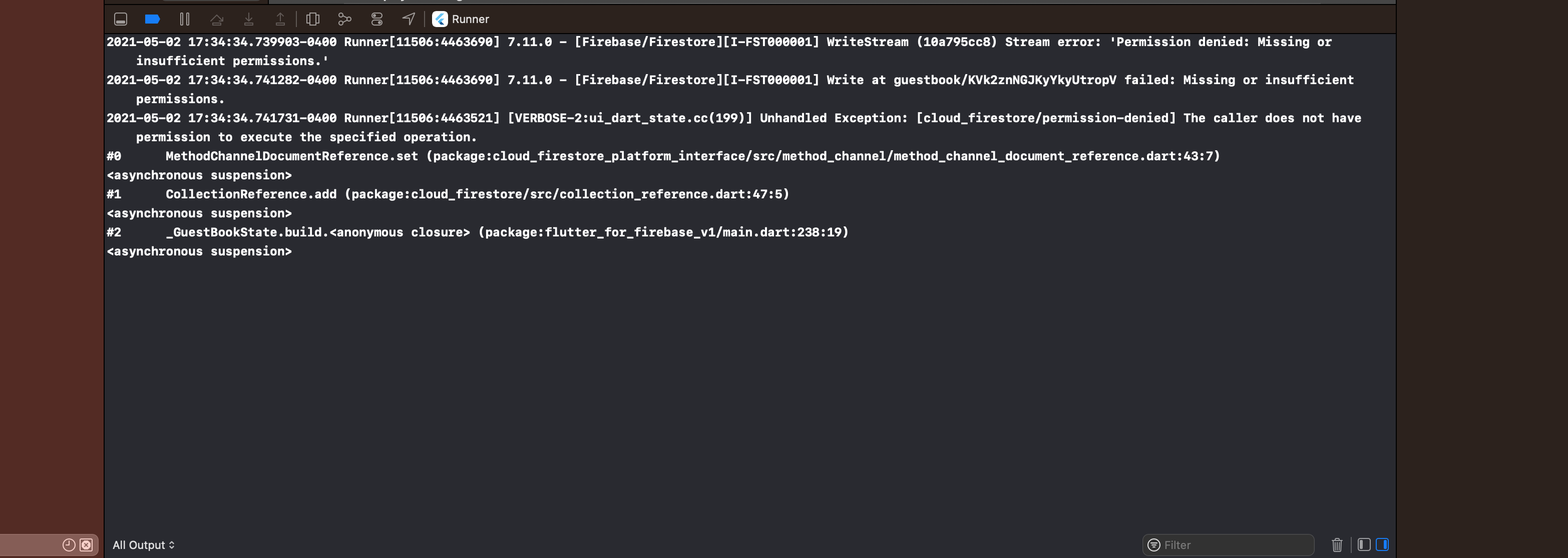 Permissions Denied Missing Or Insufficient Permission · Issue 81654 · Flutterflutter · Github 