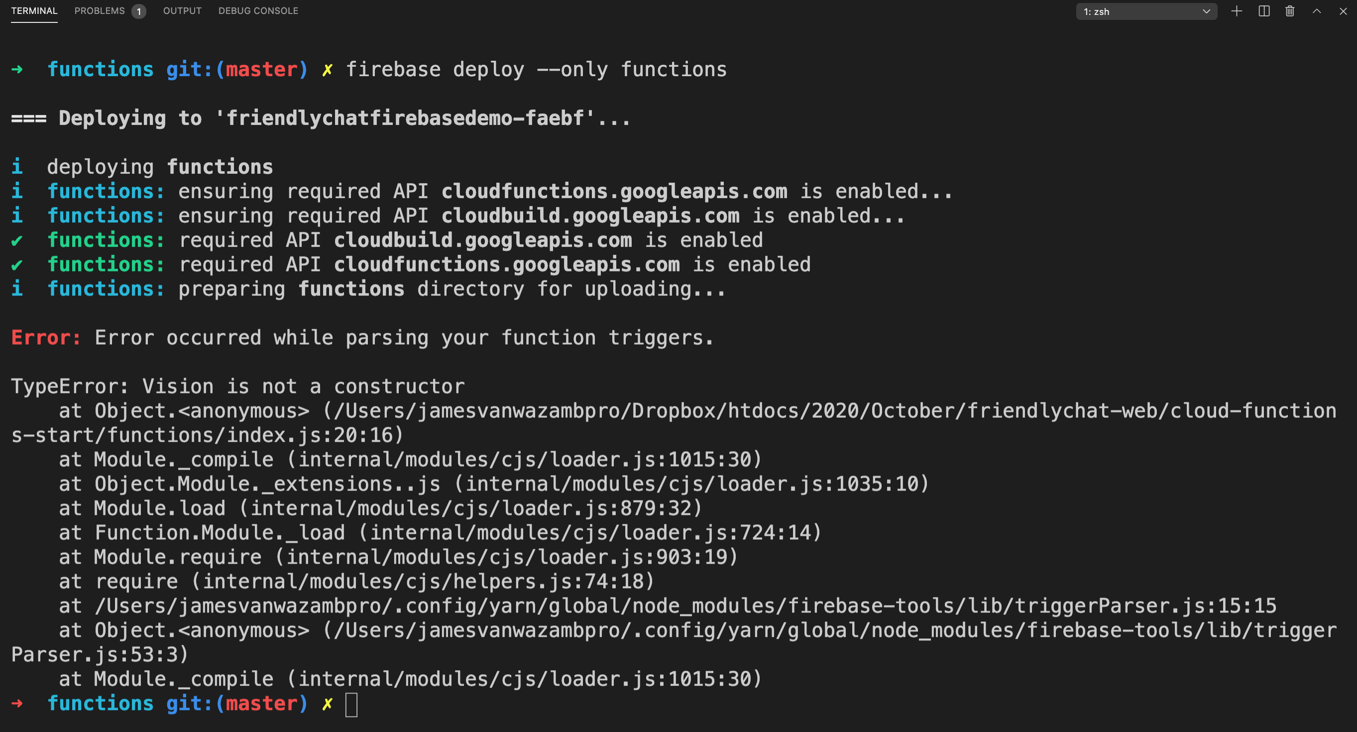 Google Cloud Vision Error: Codelab Tutorial · Issue #800 · firebase/firebase-functions · GitHub