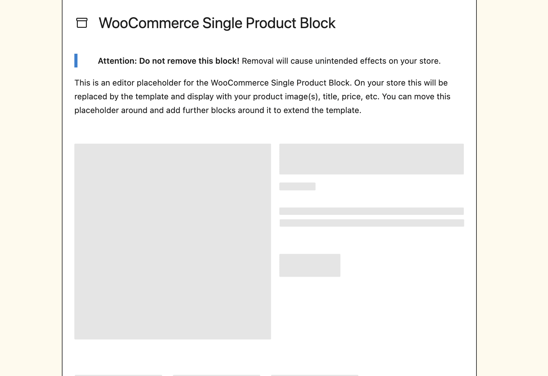 Feature request: option to select and insert “woocommerce single product (legacy template)” as a ...