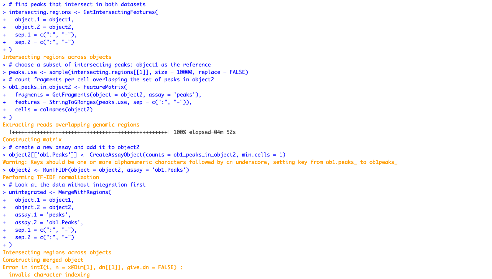 Error messages when using MergeWithRegions() and FindIntegrationAnchors() functions · Issue #181 ...