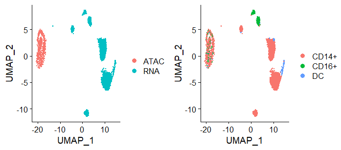 Issues when trying to coembed scRNA and scATAC data · Issue #219 · stuart-lab/signac · GitHub
