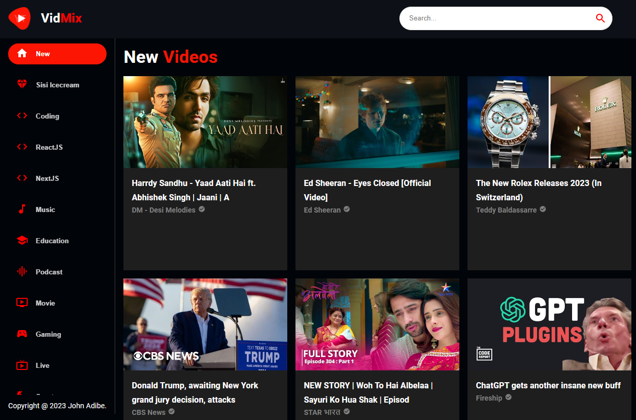 GitHub - Johnadibe/mix_video_app: A web-based application that is designed to replicate some of ...