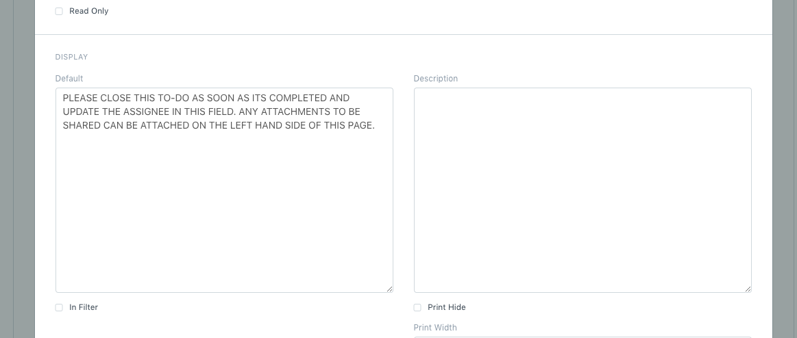 If we uncheck Quick Entry checkbox on the ToDo List the Default value on the description does ...