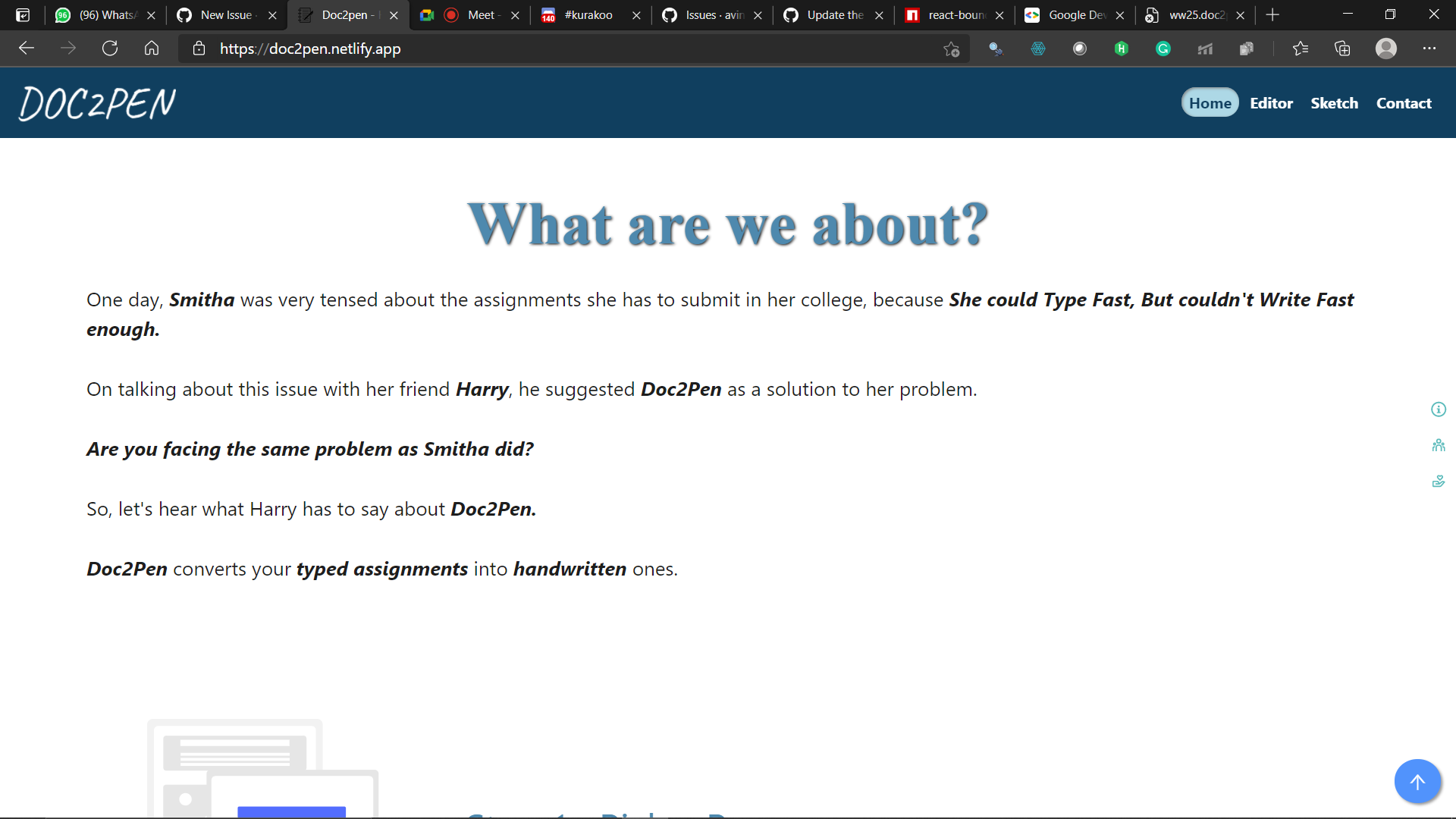 Make headings @HomePage uniform · Issue #643 · smaranjitghose/doc2pen · GitHub