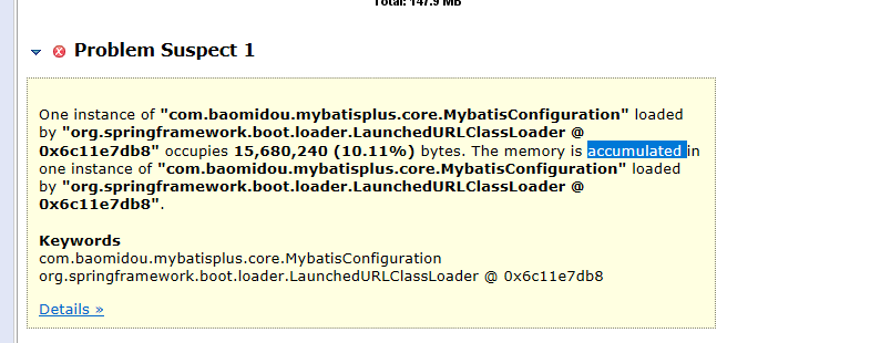 3.3.1版本，MAT分析mybatisConfiguration积累内存 · Issue #4006 · baomidou/mybatis-plus · GitHub