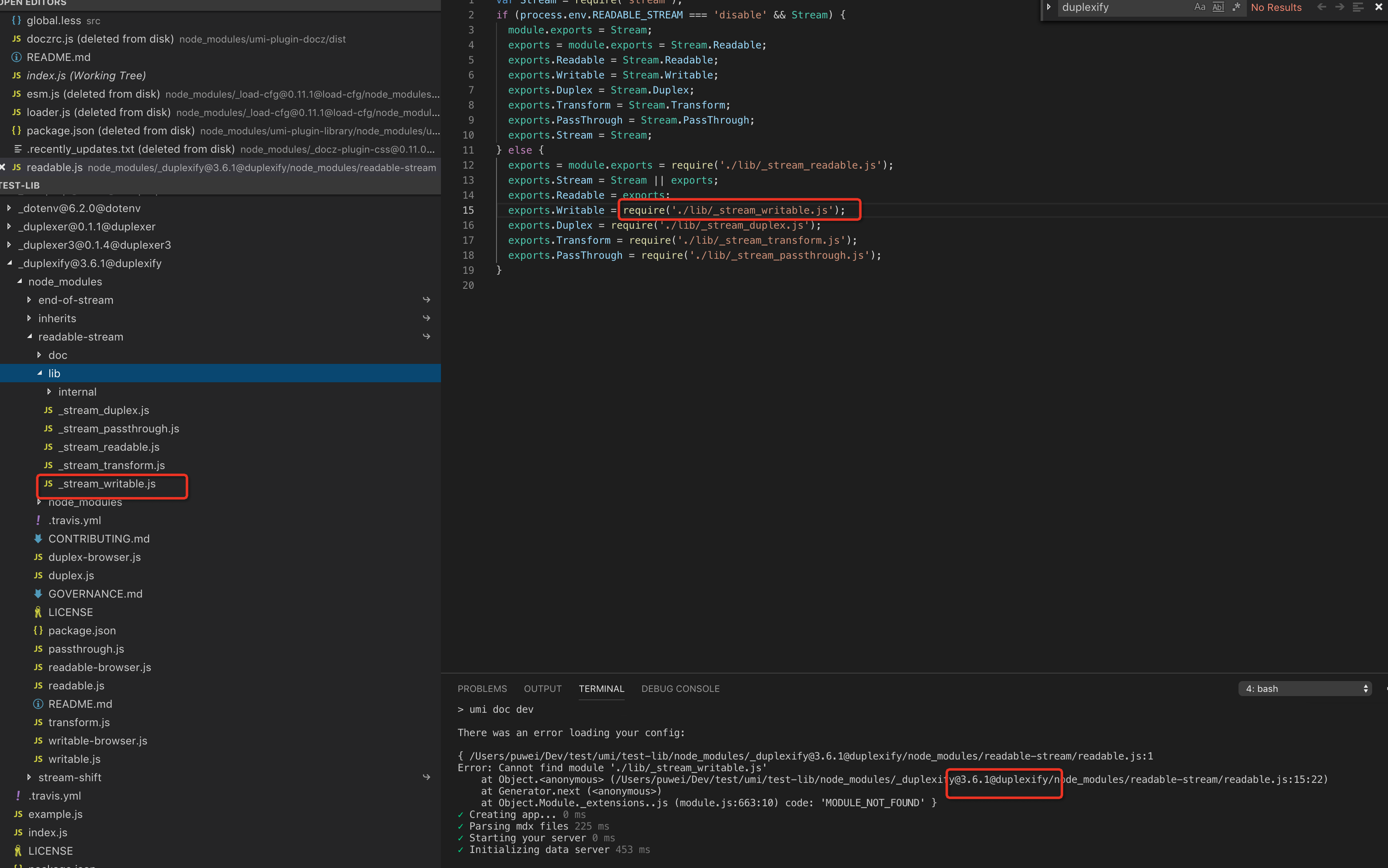 Cannot find module './lib/_stream_writable.js · Issue #710 · standard ...