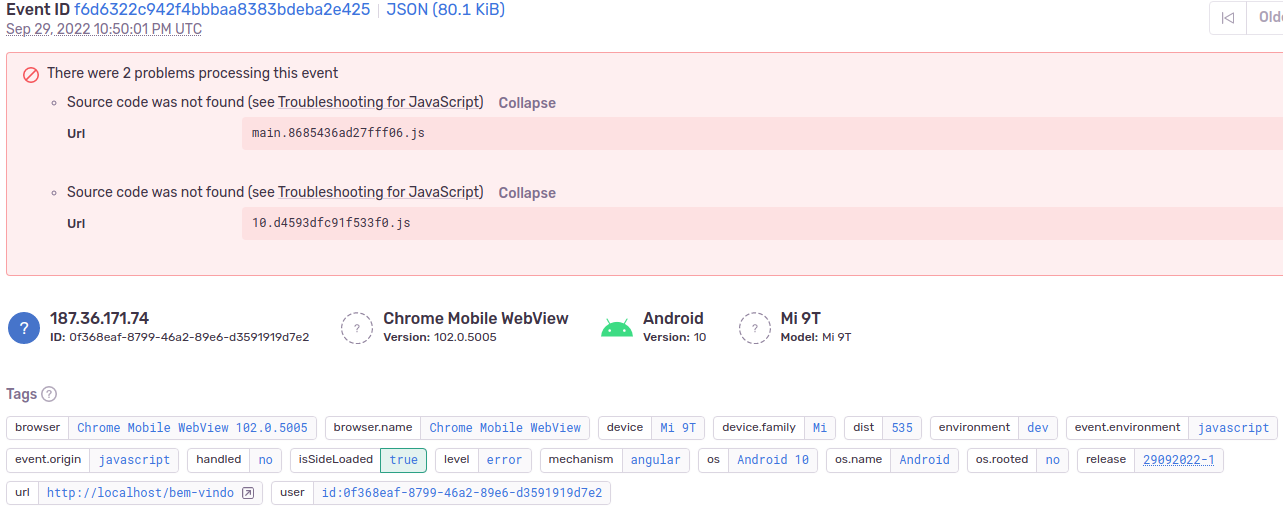 Source code was not found (Android + capacitor) · Issue #226 · getsentry/sentry-capacitor · GitHub