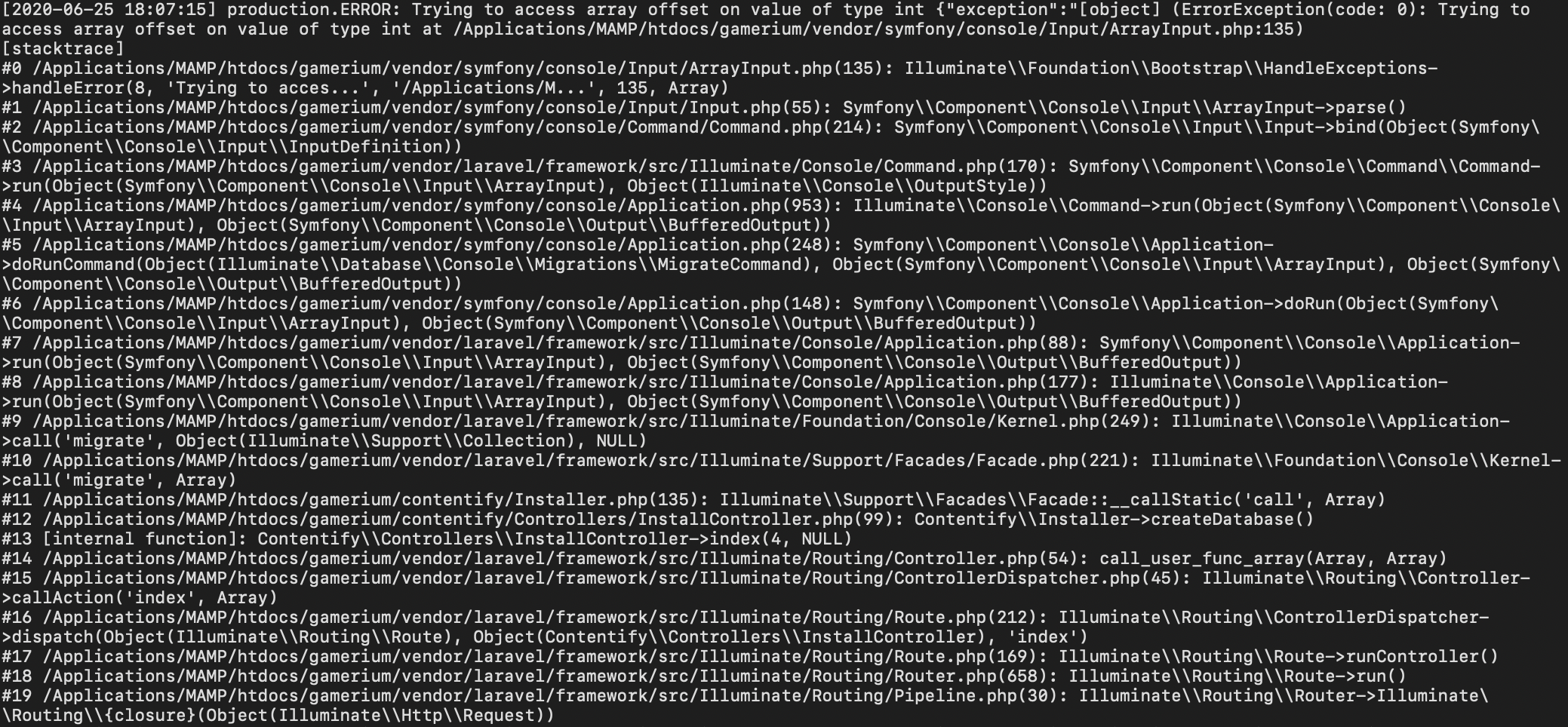 Installation Error - Trying to access array offset on value of type int · Issue #620 ...