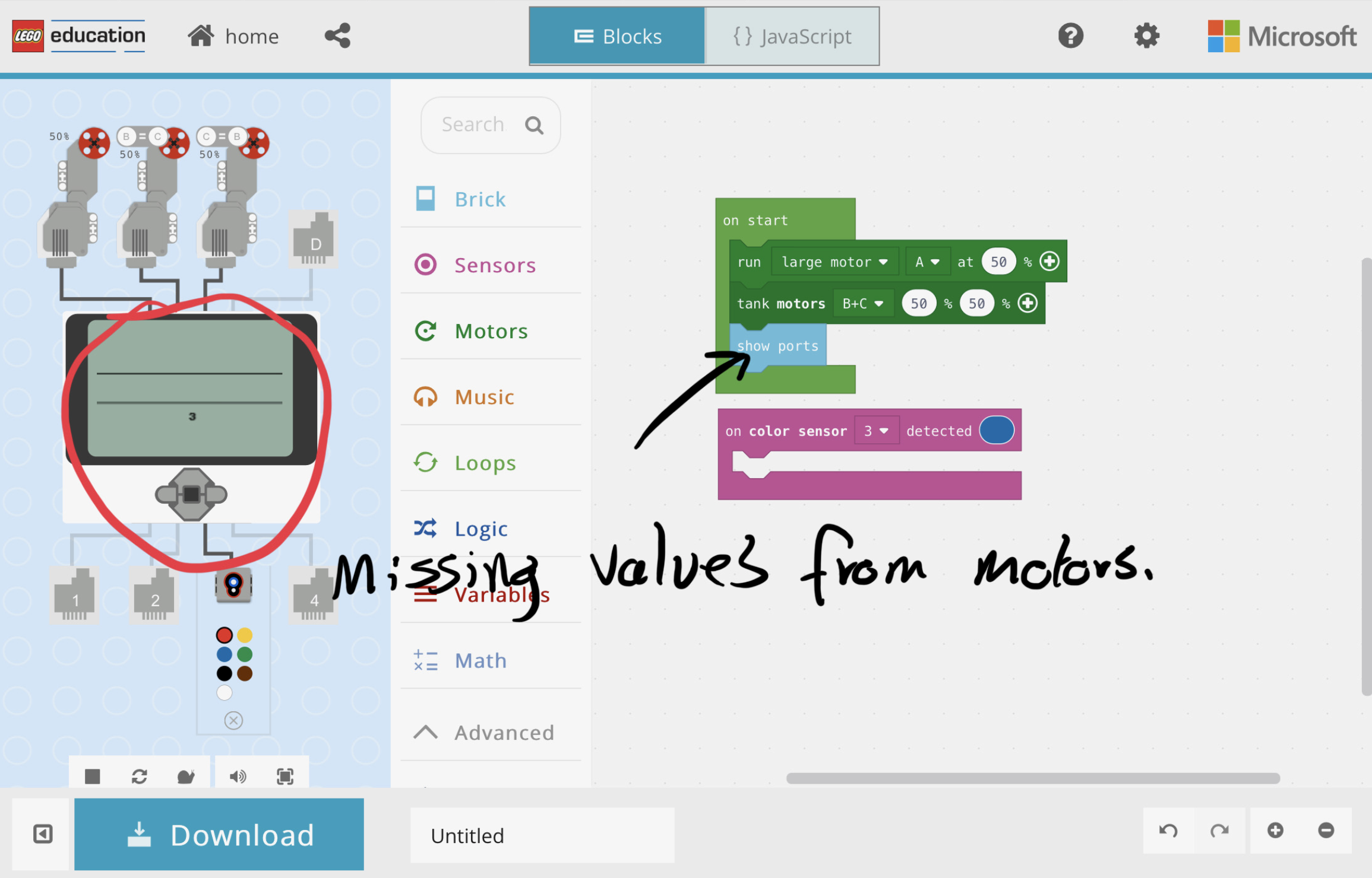 Showport block do not show ports · Issue #823 · microsoft/pxt-ev3 · GitHub