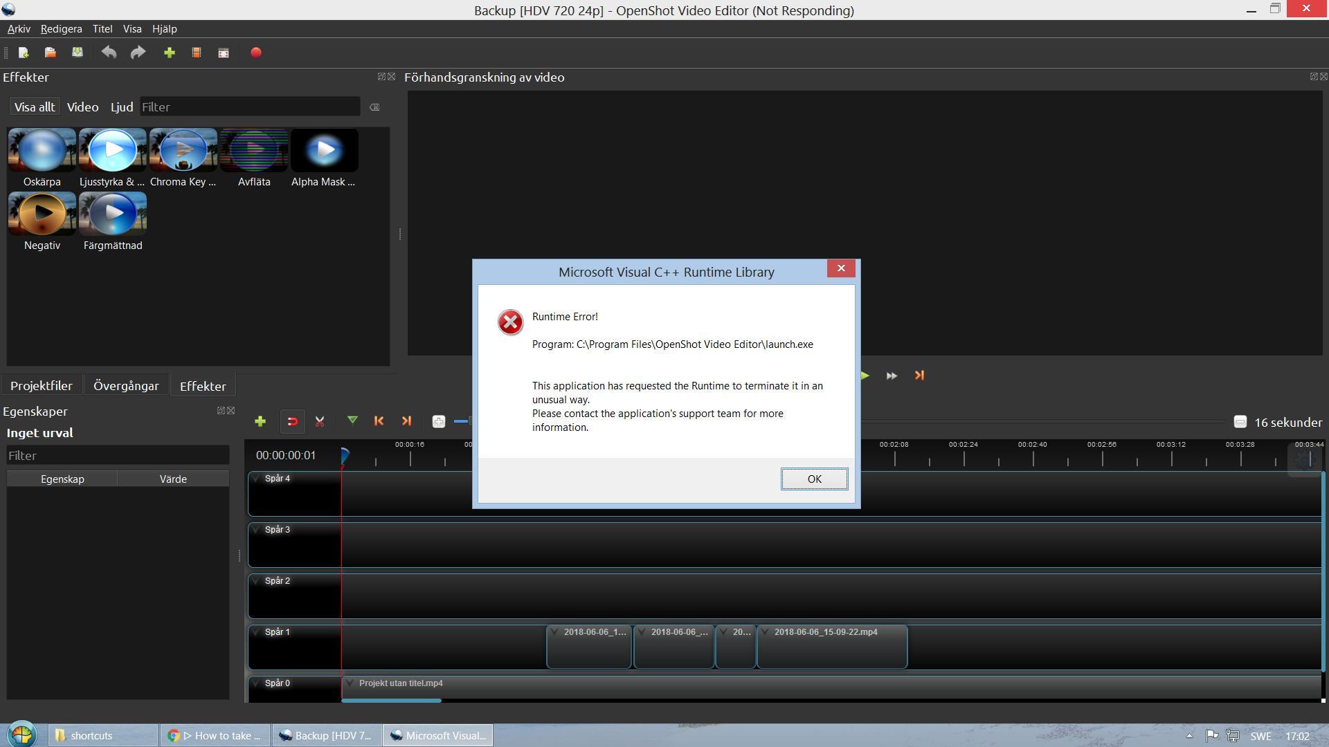 Worked for a day then crashed... doesn't open after that · Issue #1662 · OpenShot/openshot-qt ...