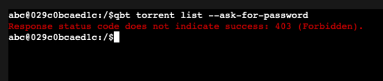 QBT Cli throws 403 error · Issue #208 · linuxserver/docker-qbittorrent · GitHub