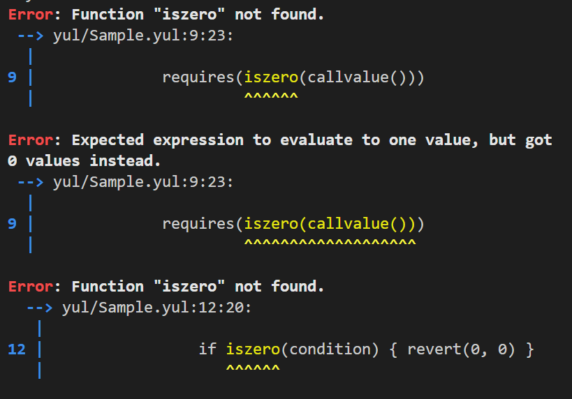 Yul compiler does not recognize iszero() function · Issue #13922 · ethereum/solidity · GitHub