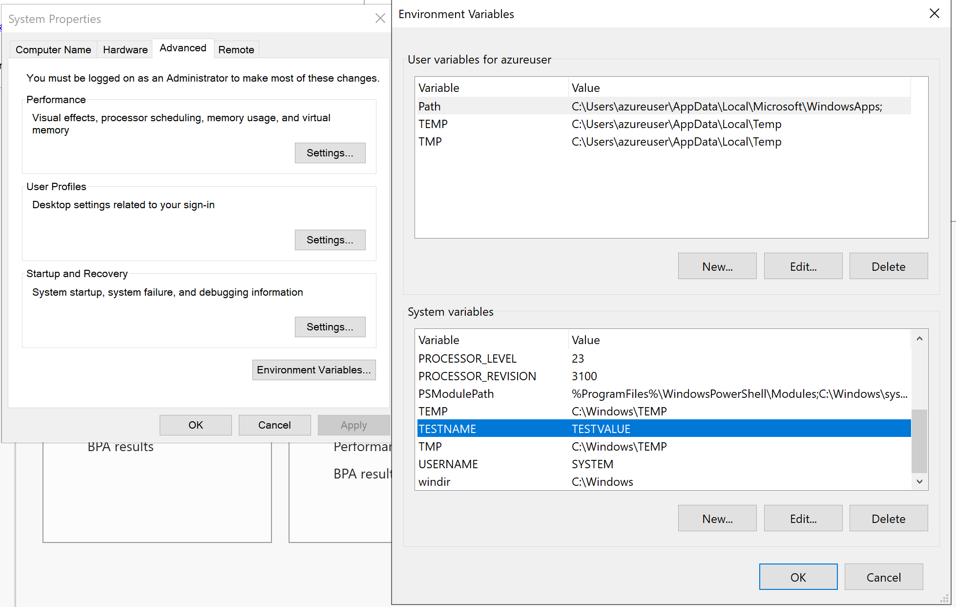 Windows PowerShell doesn't take environment variable changes when opened with Tasks -> Run as ...