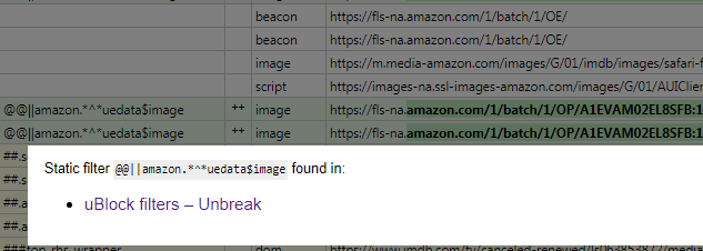 IMDb - "unbreak" allows calls to amazon · Issue #3515 · uBlockOrigin/uAssets · GitHub