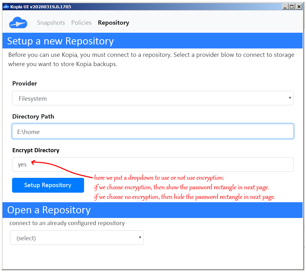 Feature request: Password is useless when encryption is disabled · Issue #381 · kopia/kopia · GitHub