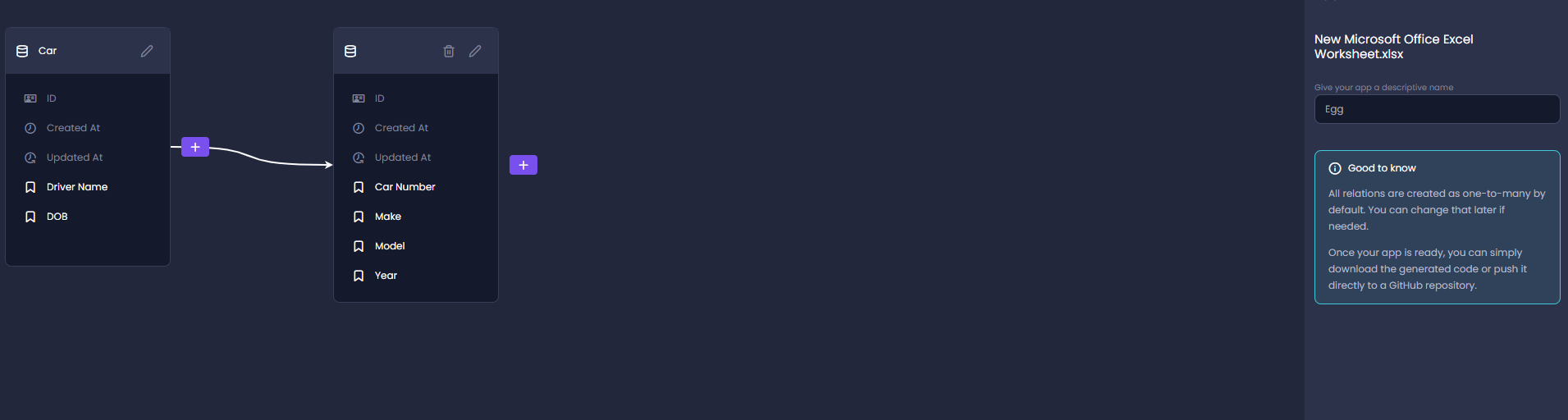 Server: Import from Excel, should not allow for blank entity name and continue to "create app ...