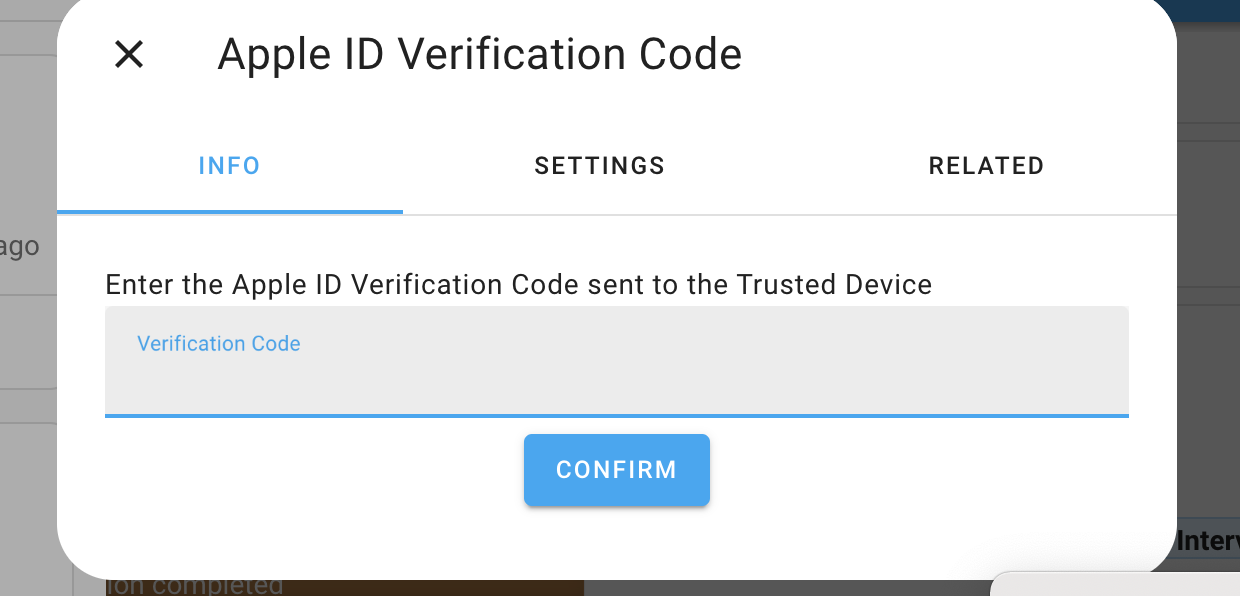Failed to enter apple 2fa authentication code in the configurator ...