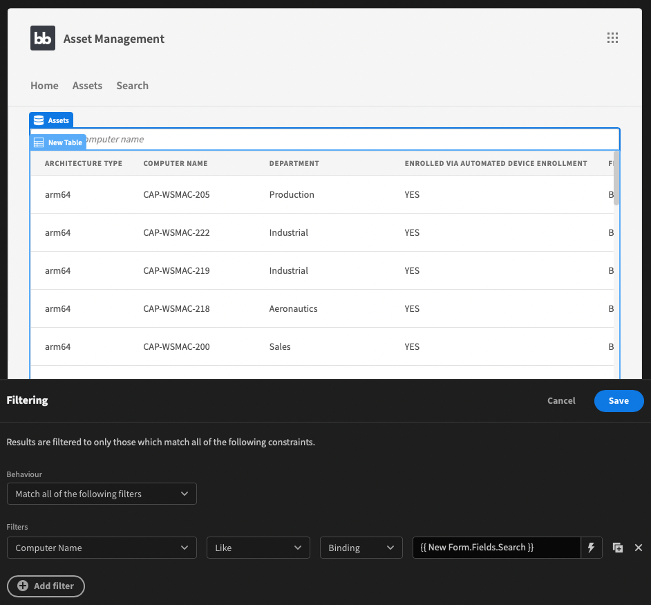 Like search does not work in Filter on Data Provider in Form · Budibase ...