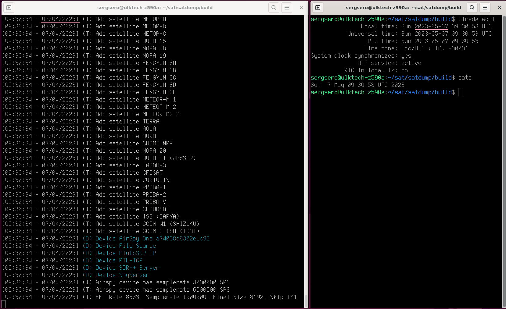 Date error in the console log (GUI) · Issue #277 · SatDump/SatDump · GitHub